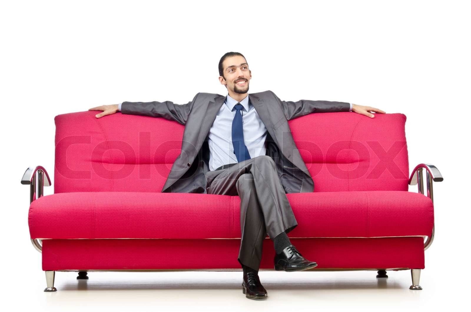 Man sitting in the sofa | Stock image | Colourbox