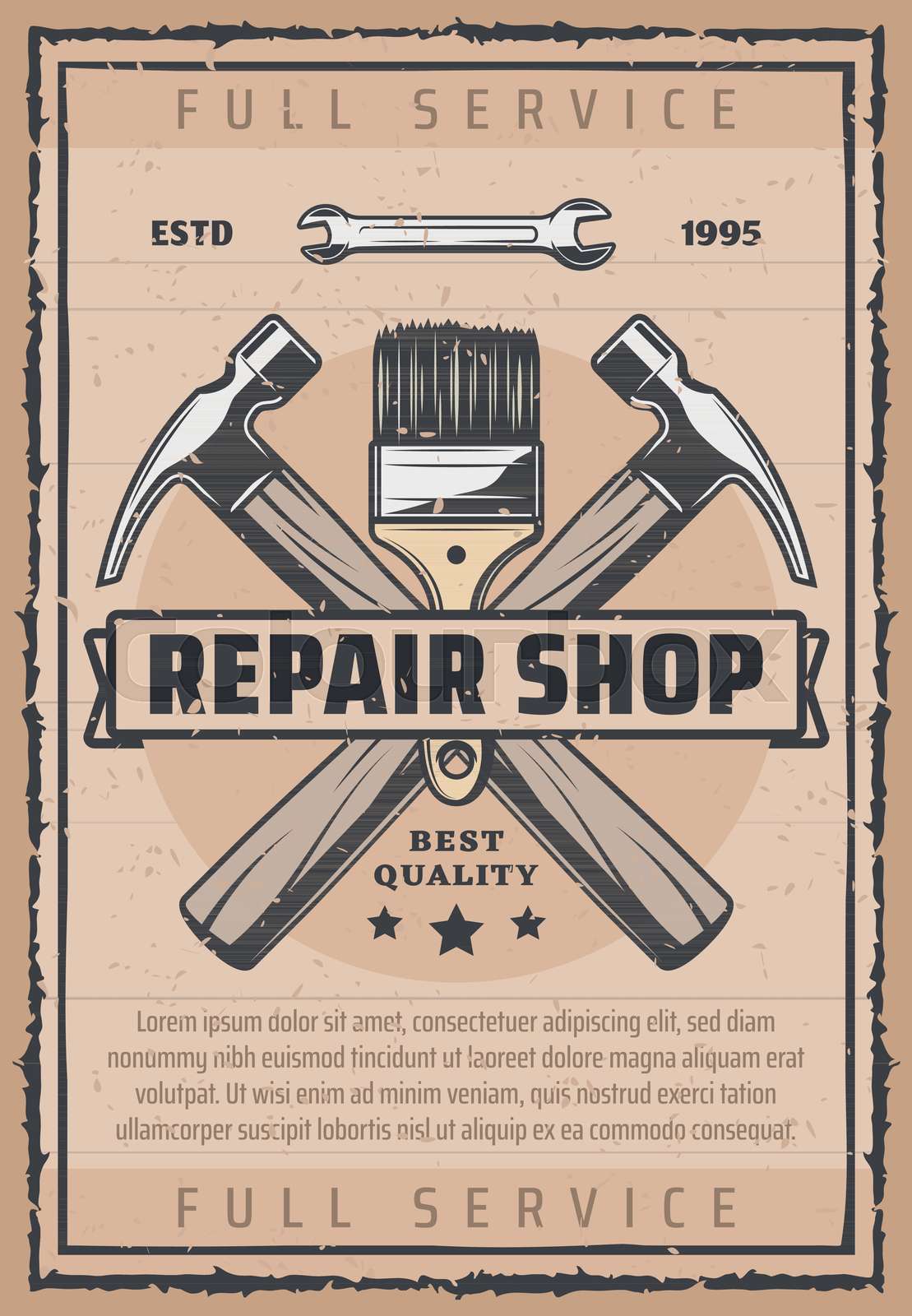Repair shop banner of car service and auto garage | Stock vector ...
