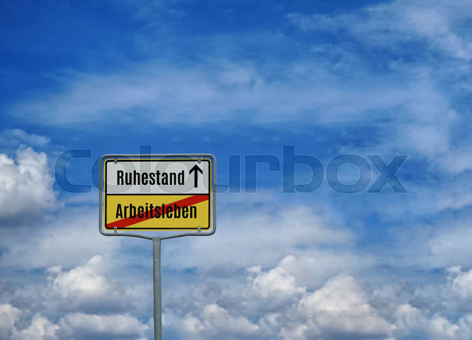 Schild mit Hinweis auf den Ruhestand | Stock Bild | Colourbox