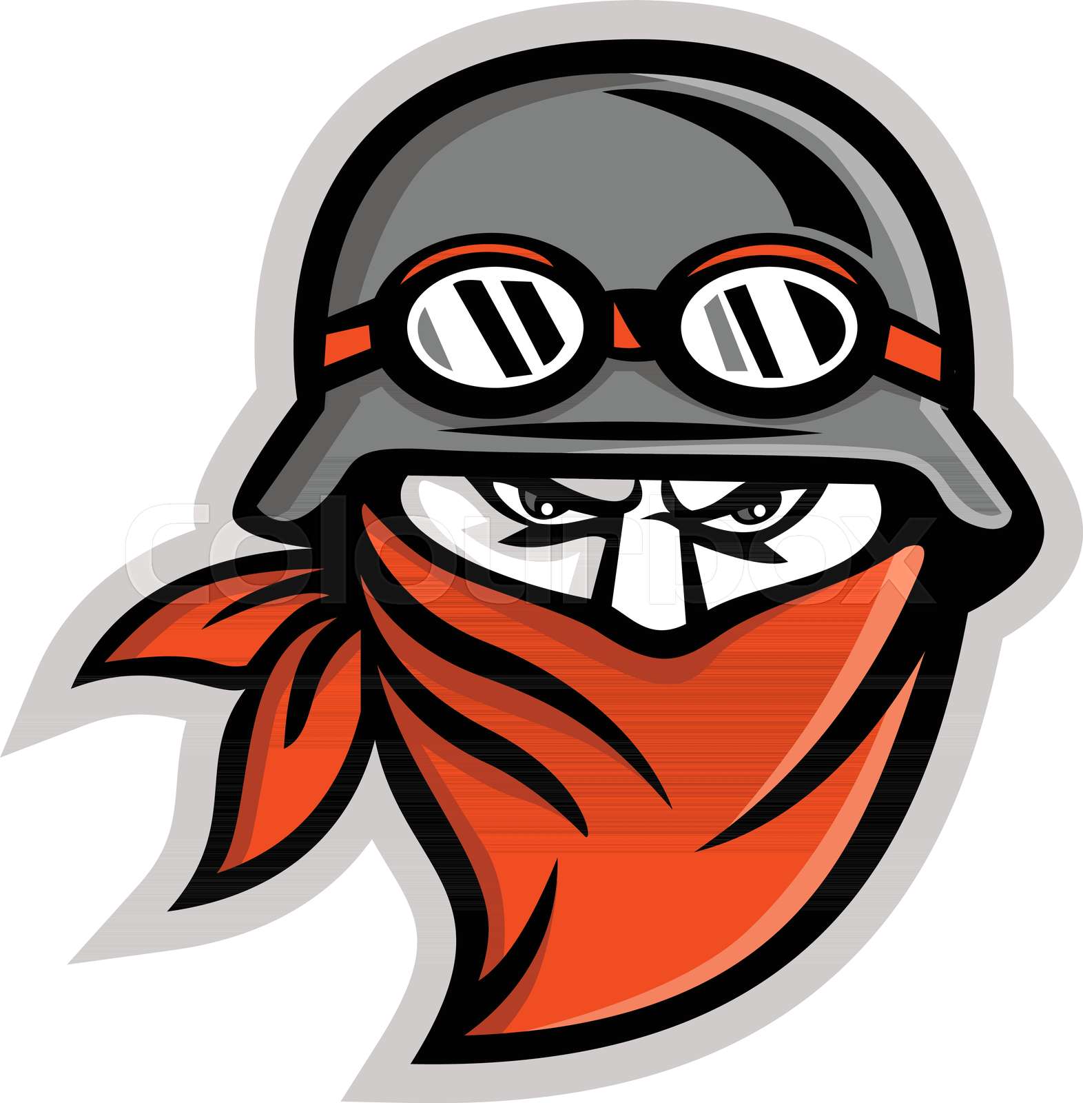 Motorcycle Club Outlaw Rider Wearing Bandanna Mascot | Stock vector ...