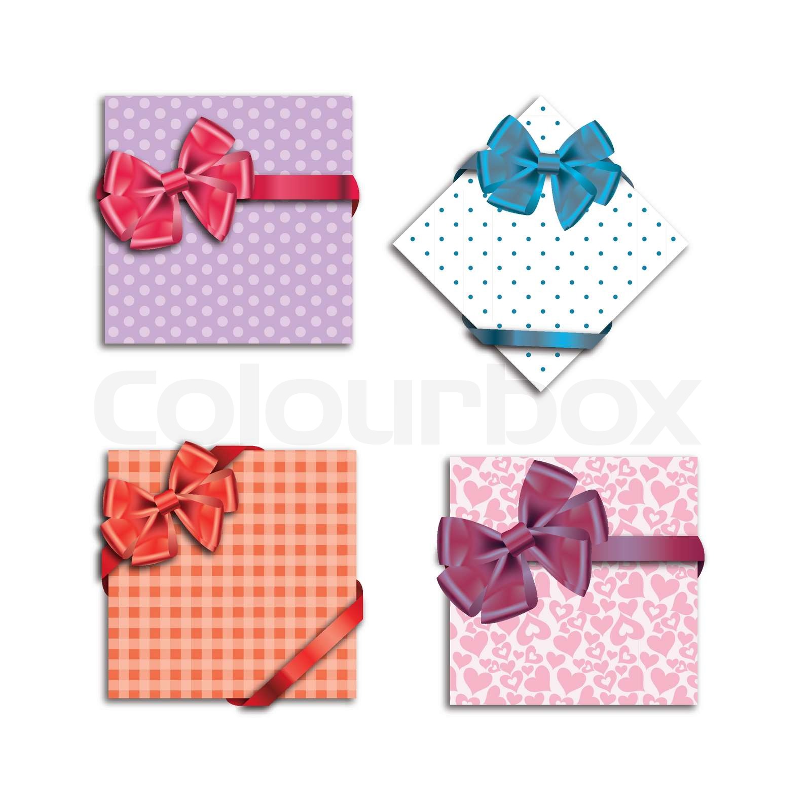 Gift cards with ribbon | Stock vector | Colourbox