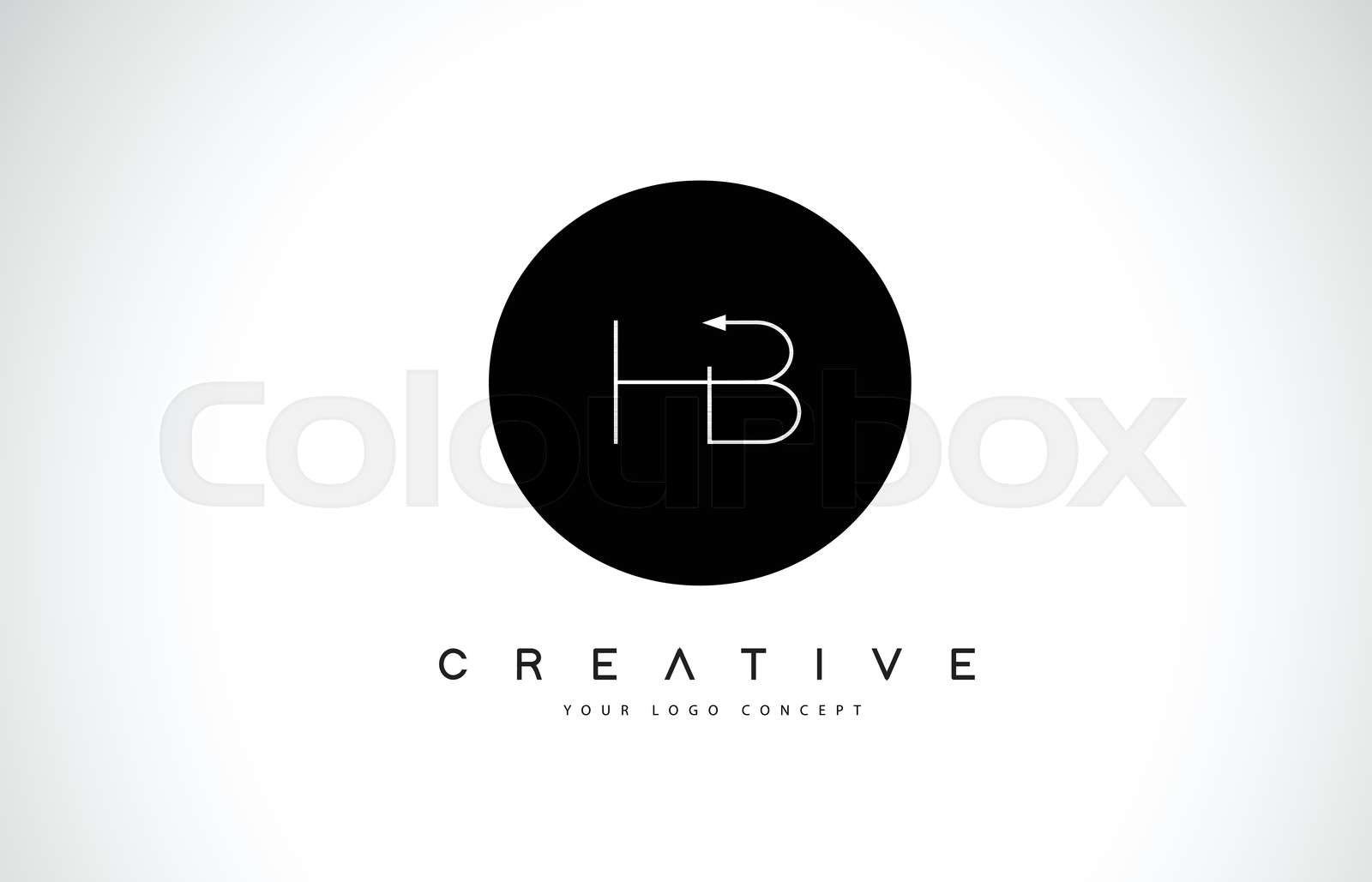 HB H B Logo Design with Black and White Creative Text Letter Vector ...