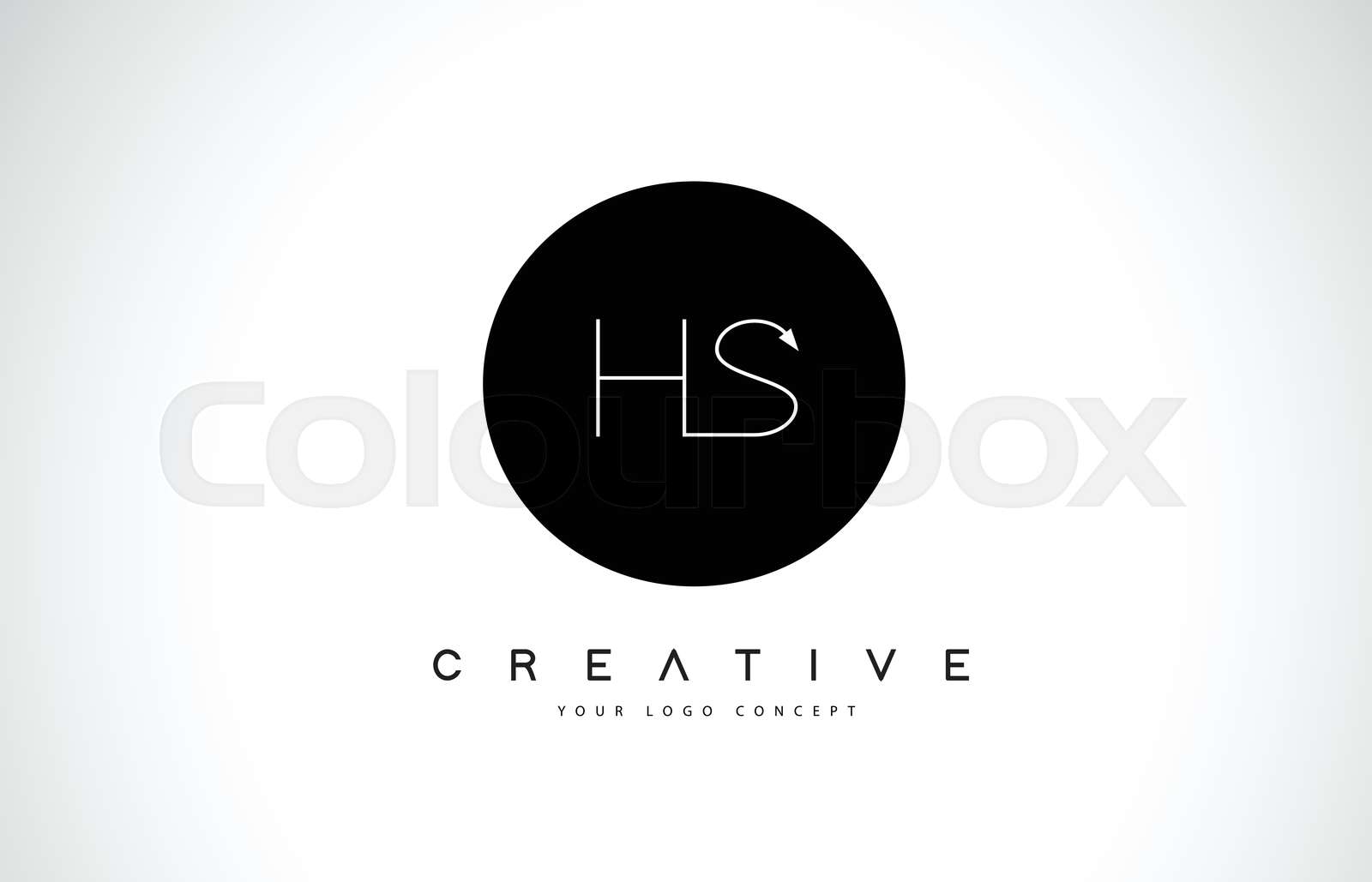HS H S Logo Design with Black and White Creative Text Letter Vector ...