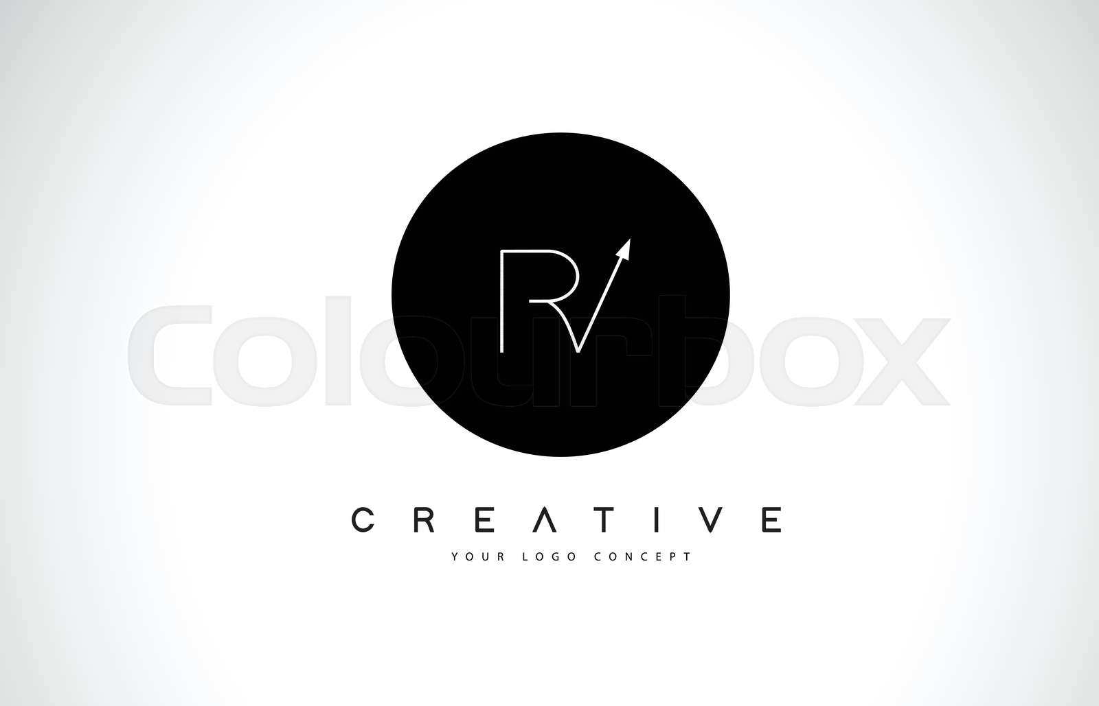 RV R V Logo Design with Black and White Creative Text Letter Vector ...