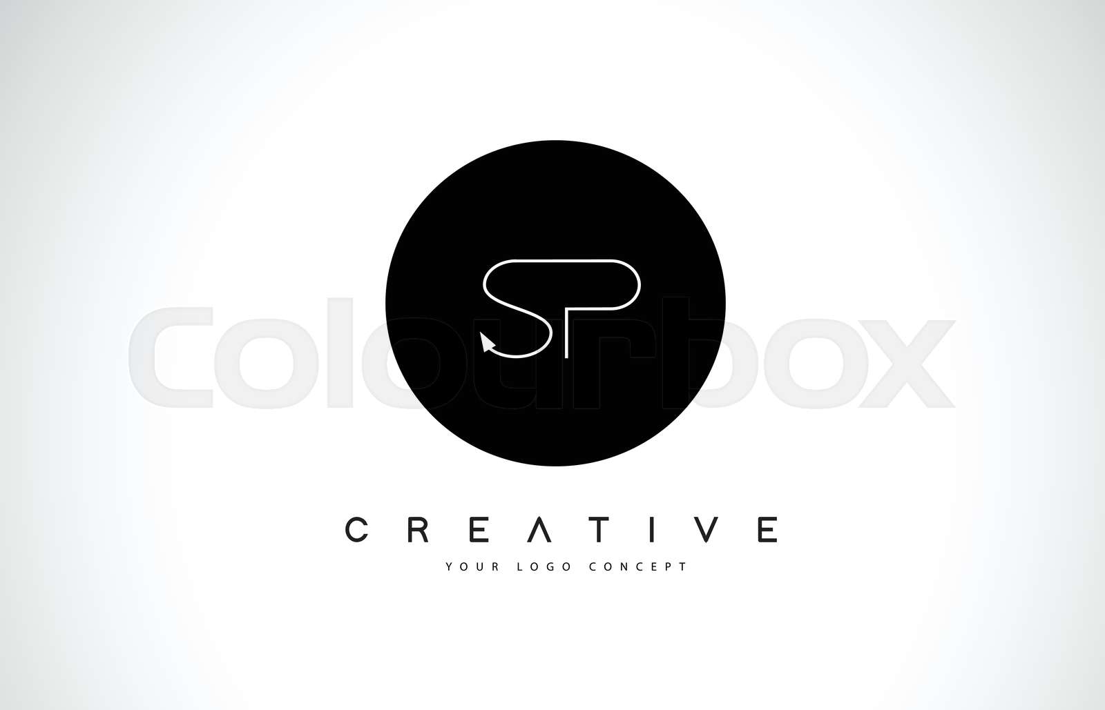 SP S P Logo Design with Black and White Creative Text Letter Vector ...