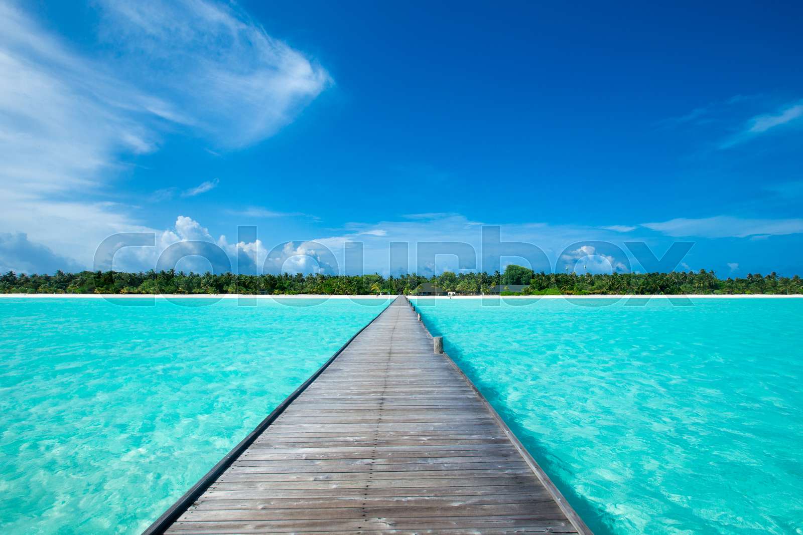 tropical beach in Maldives with blue lagoon | Stock image | Colourbox