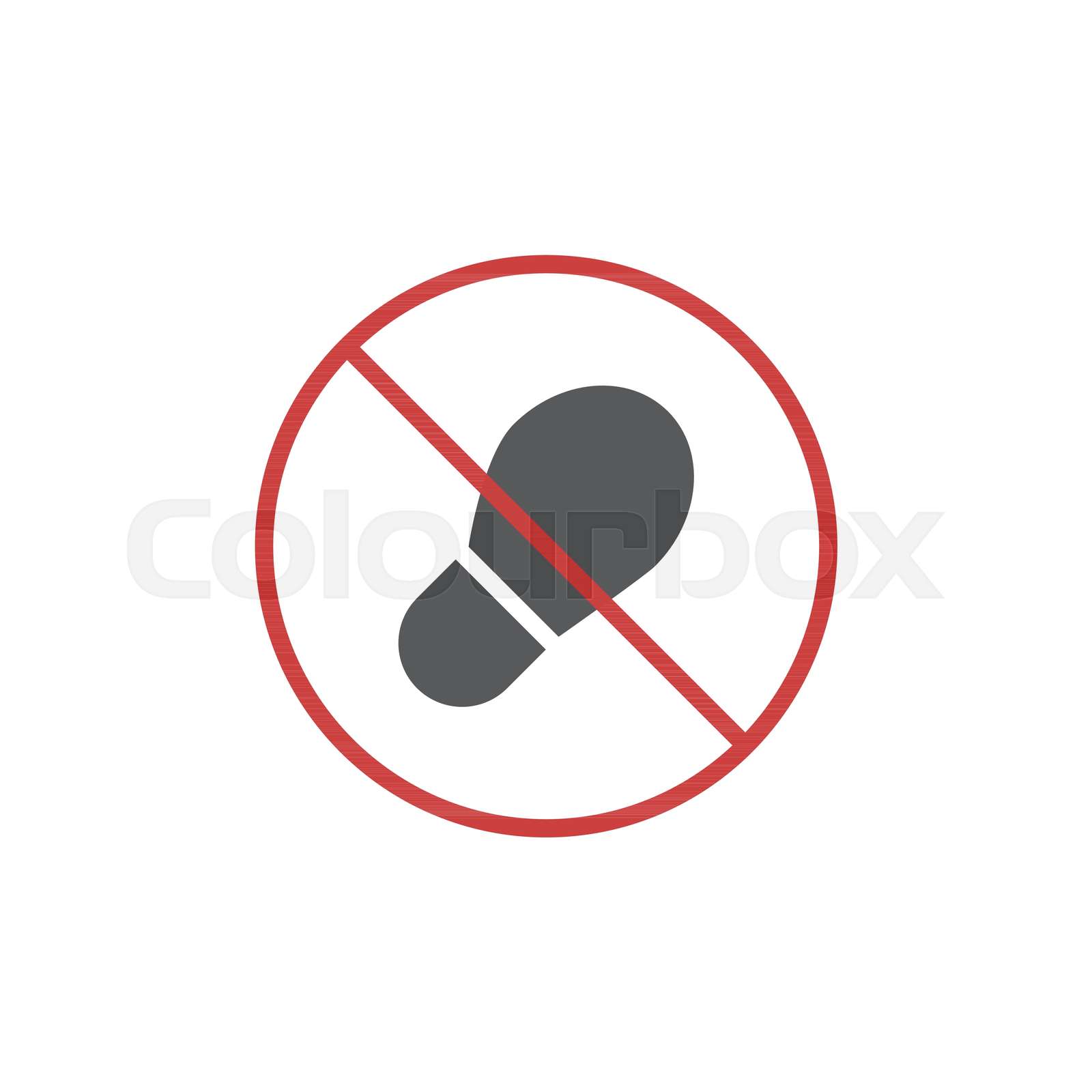 No foot step sign flat icon | Stock vector | Colourbox