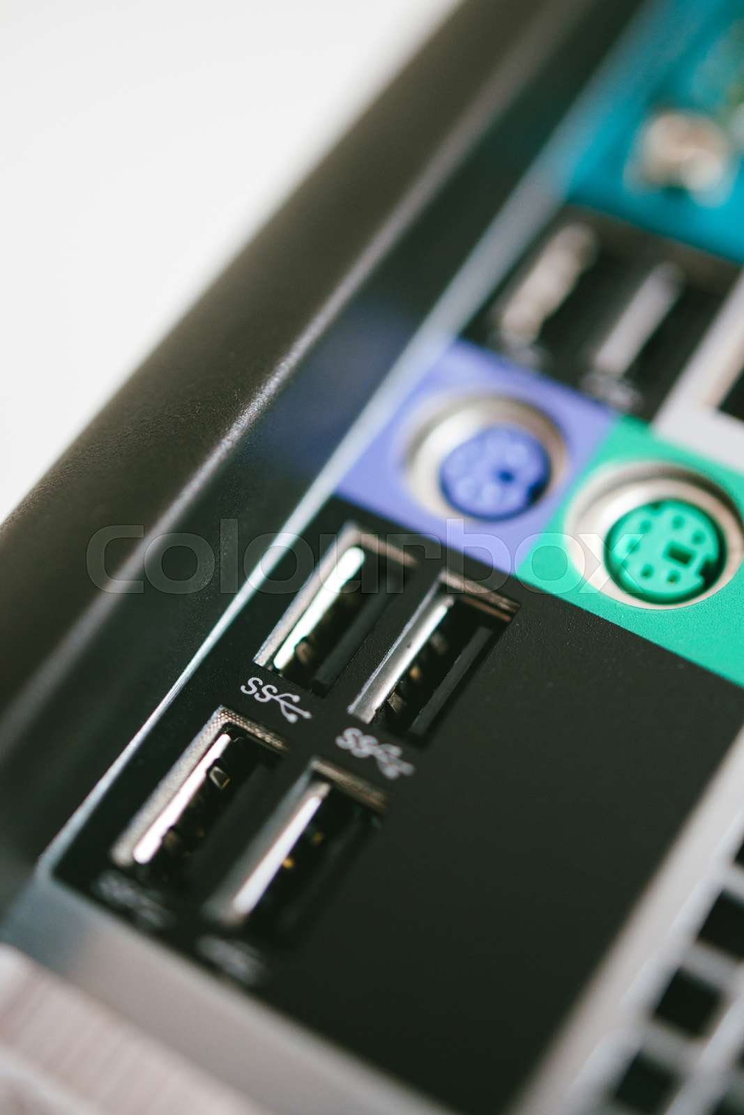 Multiple USB 3 and USB 2 ports workstation | Stock image | Colourbox