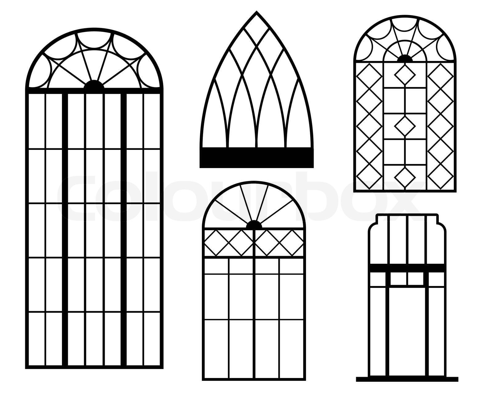 a set of vintage window frames | Stock vector | Colourbox
