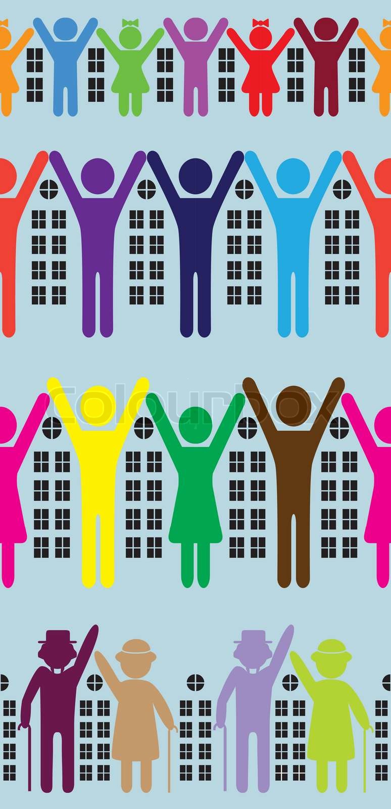 Vector people, house, building | Stock vector | Colourbox