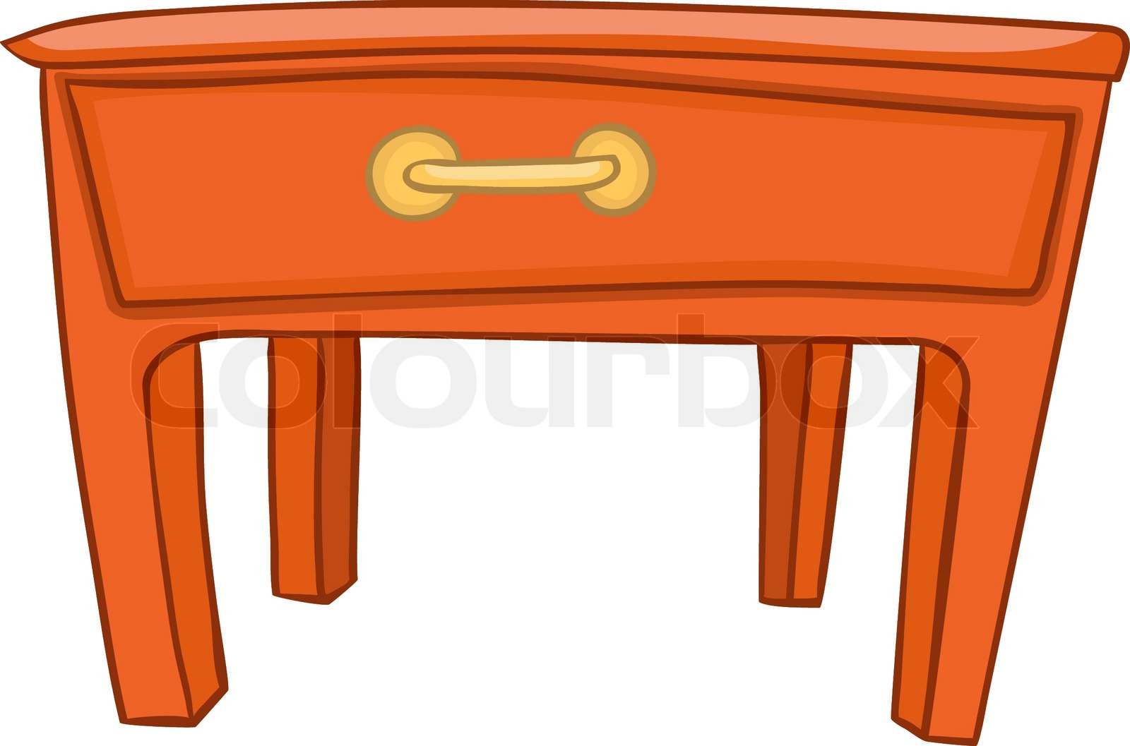 Cartoon Home Furniture Table Isolated on White Background | Stock ...