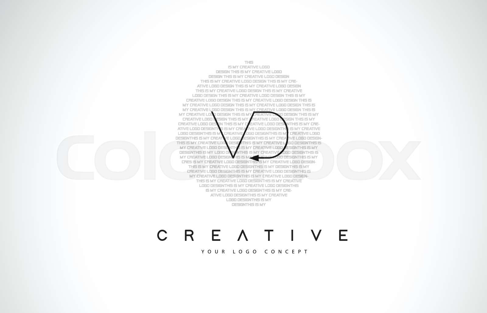 VD V D Logo Design with Black and White Creative Text Letter Vector ...