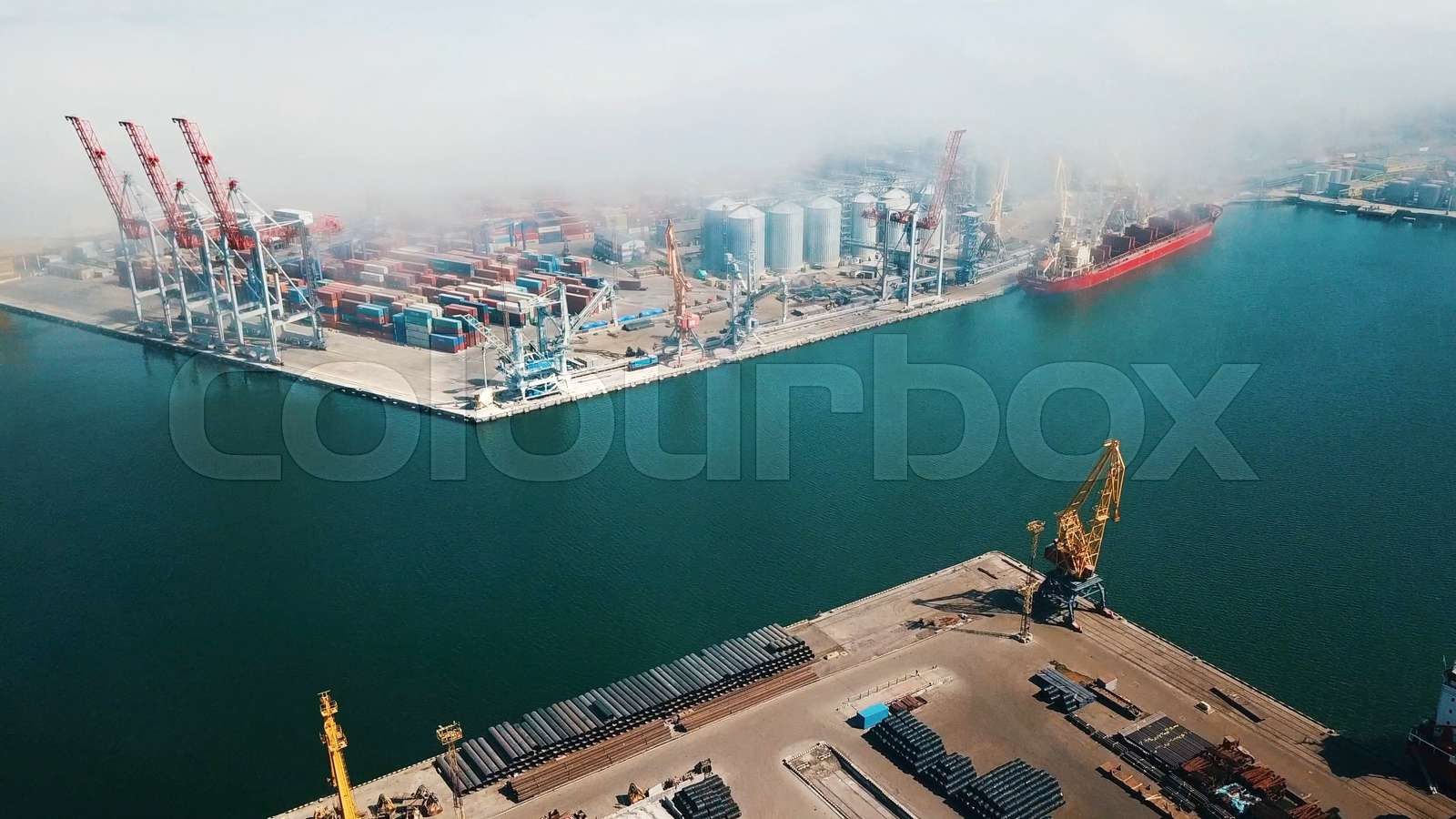 aerial photography of a cargo terminal | Stock image | Colourbox