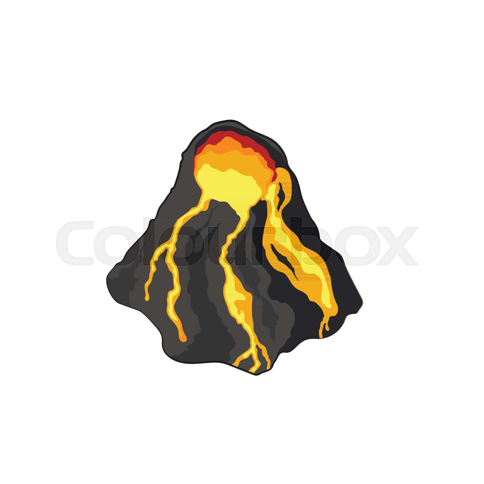 Volcano in isometric style. Isolated image of volcanic rock. Cartoon ...