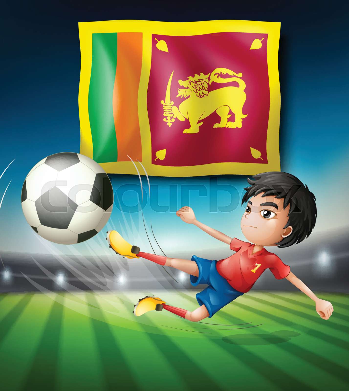 fodbold, illustration, flag | Stock vektor | Colourbox