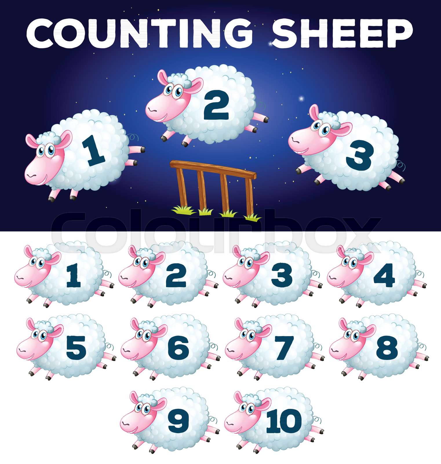 A math counting sheep | Stock vector | Colourbox