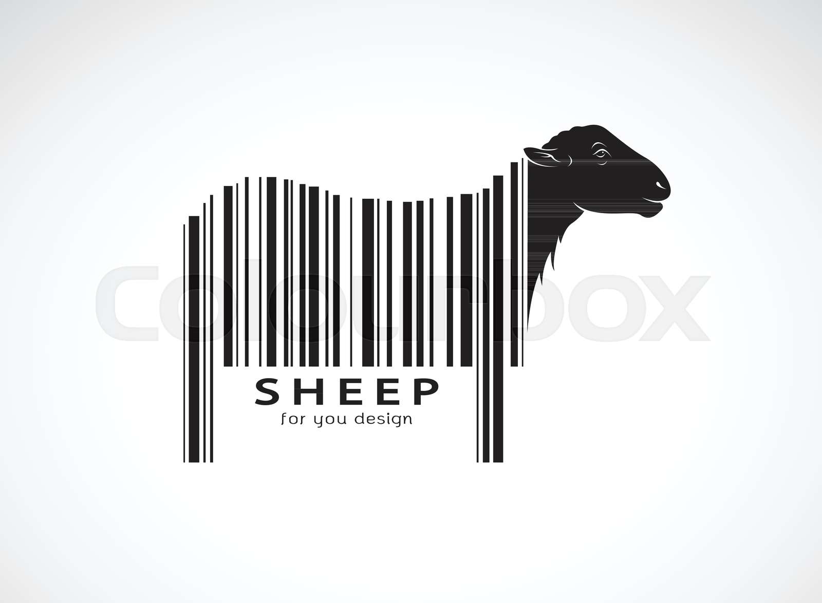 Vector of sheep on the body is a barcode. Wild Animals. Sheep design ...