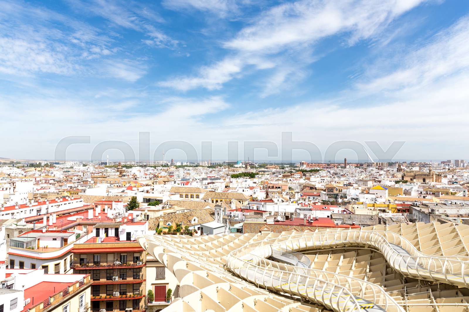 Aerial view of the spanish city sevilla | Stock image | Colourbox