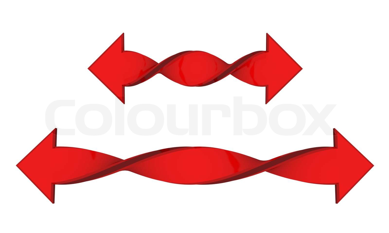 Twisted red arrows. 3d rendered. Isolated on white. | Stock image ...
