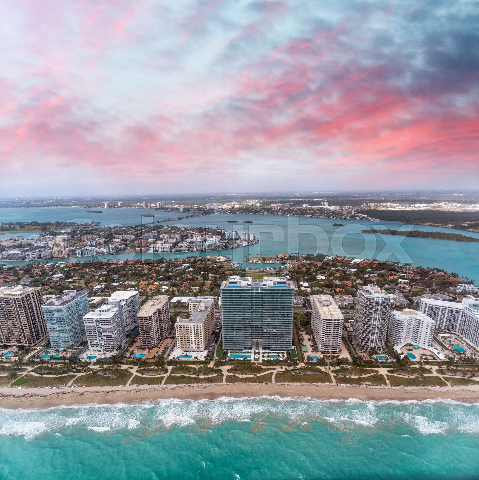 Miami Beach skyscrapers on the beach | Stock image | Colourbox