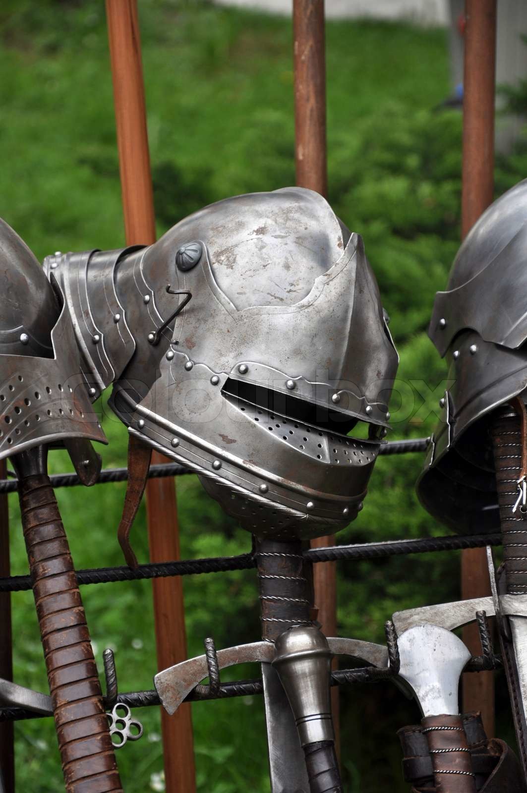 detail view of historic medieval steel armor | Stock image | Colourbox