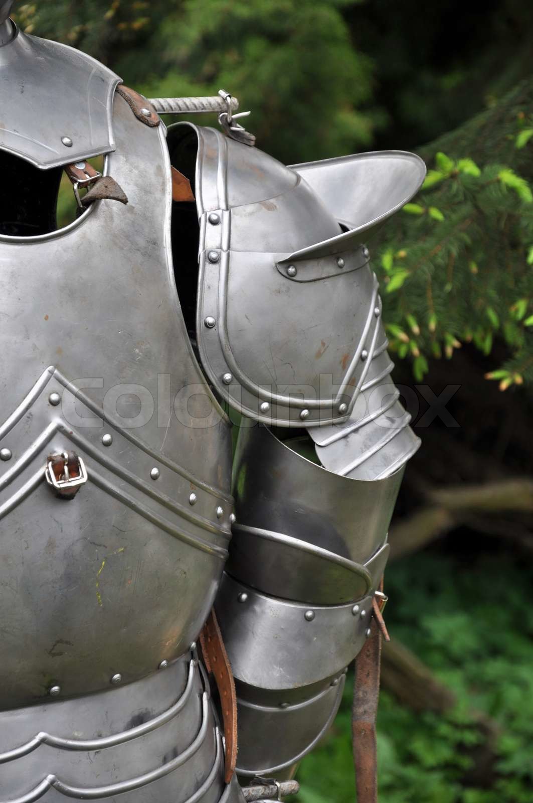 detail view of historic medieval steel armor | Stock image | Colourbox