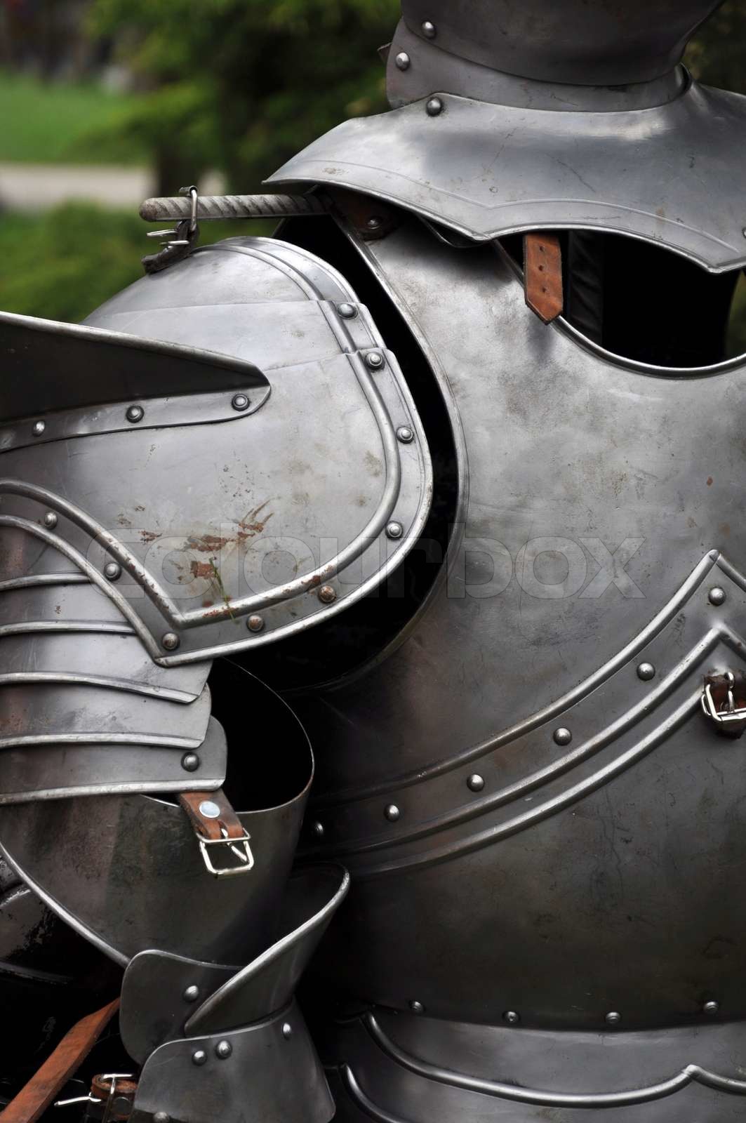 detail view of historic medieval steel armor | Stock image | Colourbox