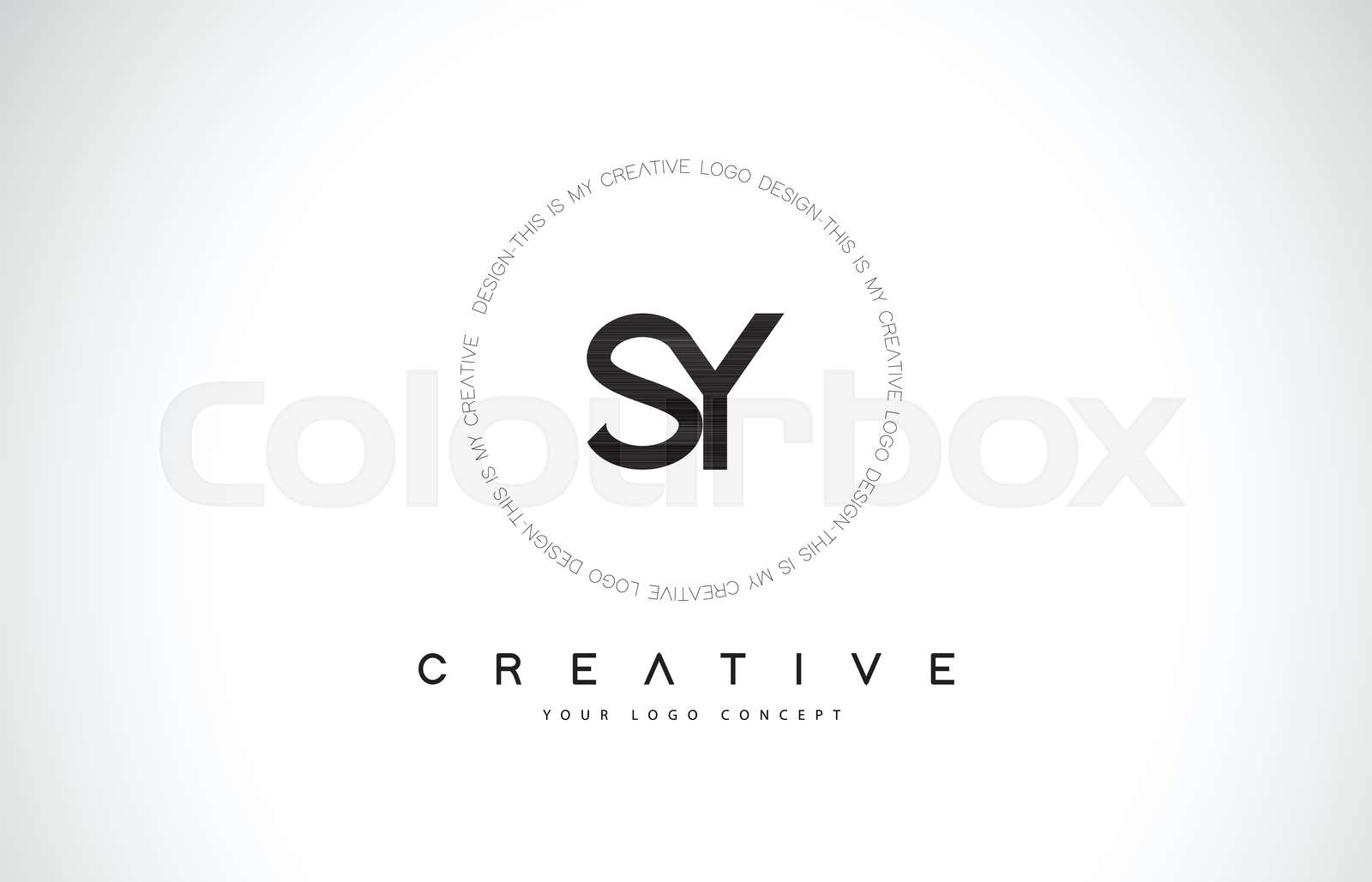 SY S Y Logo Design with Black and White Creative Text Letter Vector ...