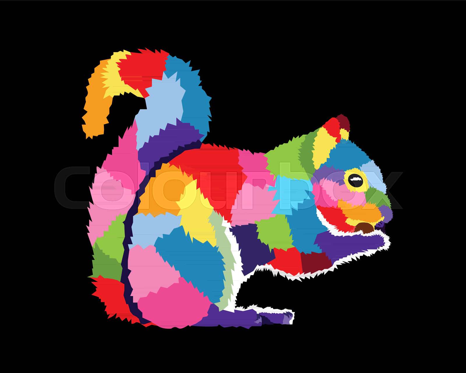 Colorful Animal Pop Art Cartoon Poster Graphic | Stock vector | Colourbox