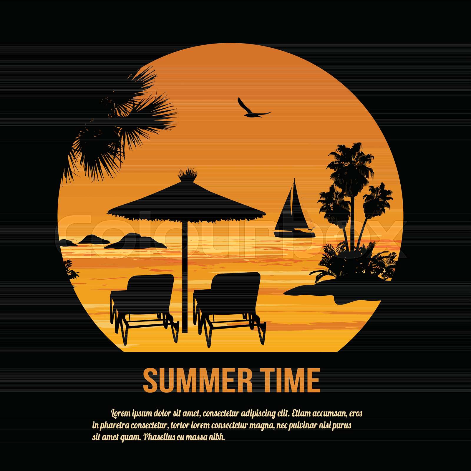 Summer time theme poster design | Stock vector | Colourbox