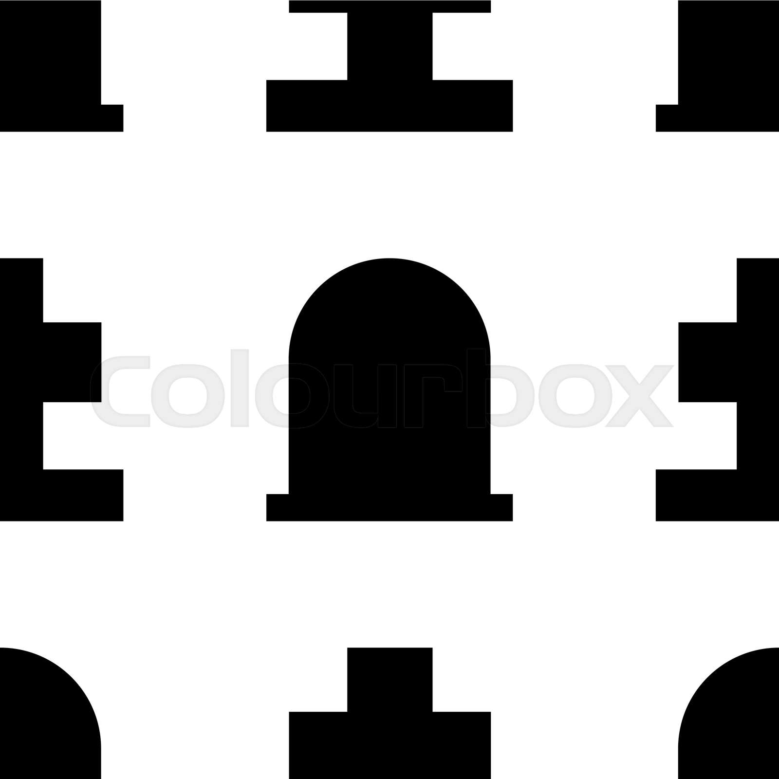 Gravestone and grave cross seamless pattern for design | Stock vector ...