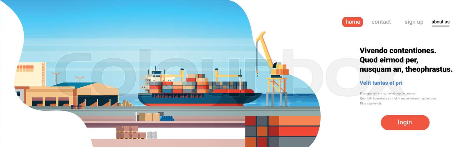 Industrial sea port cargo logistics container import export freight ...