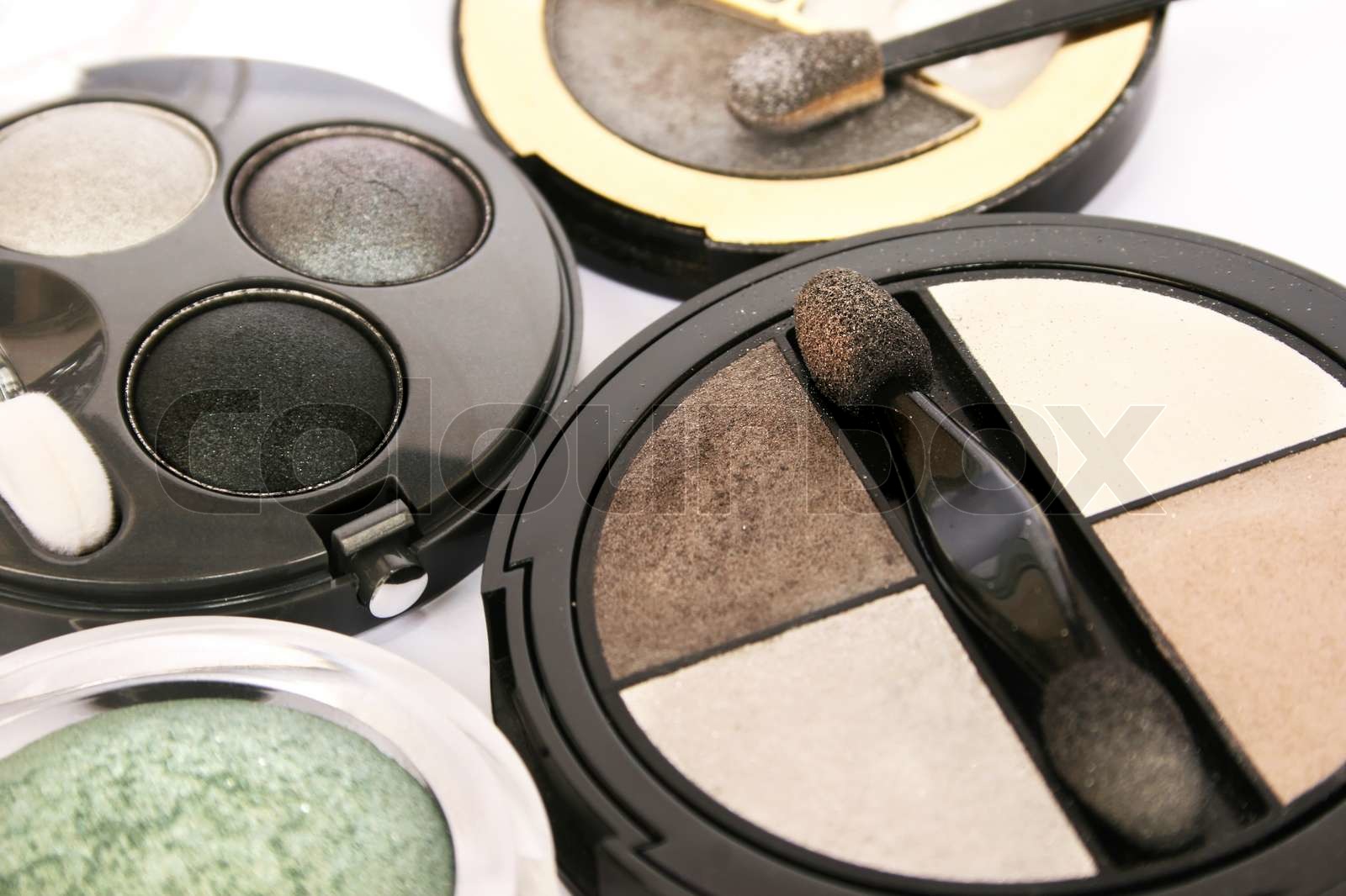 Colorful eye shadows closeup picture. | Stock image | Colourbox