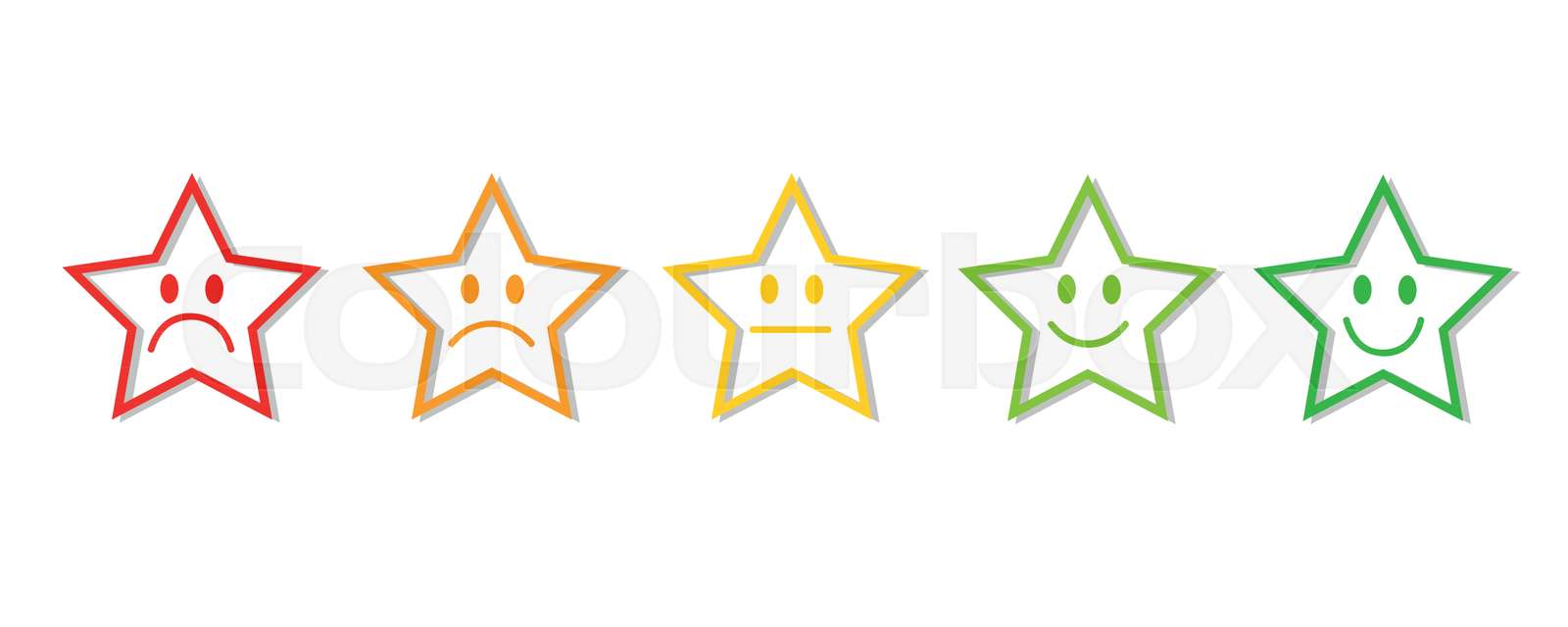 rating stars feedback red to green | Stock-Vektor | Colourbox