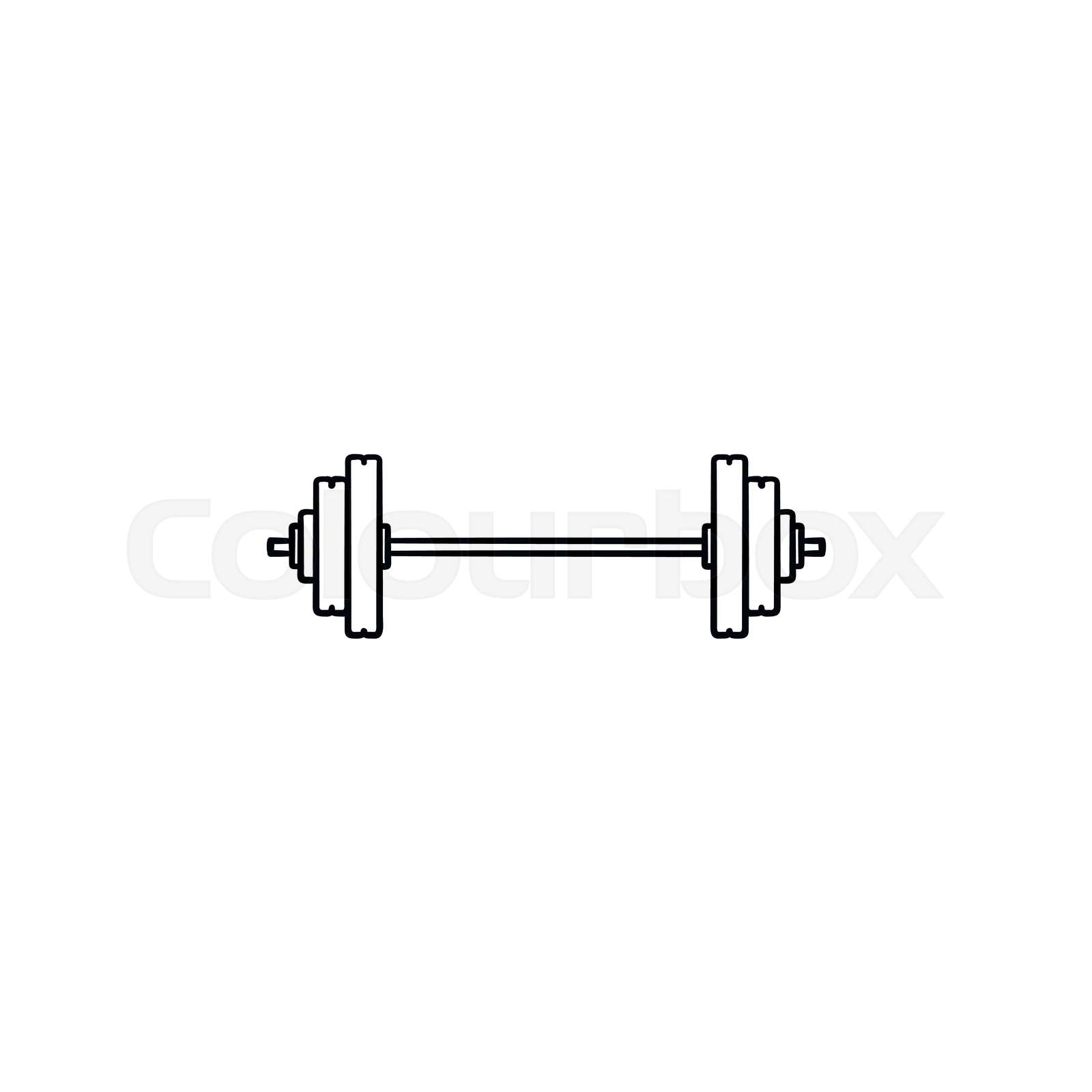Barbell hand drawn outline doodle icon. | Stock vector | Colourbox