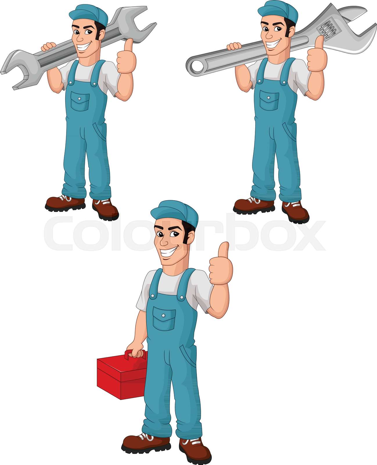 Cartoon mechanic collection set | Stock vector | Colourbox