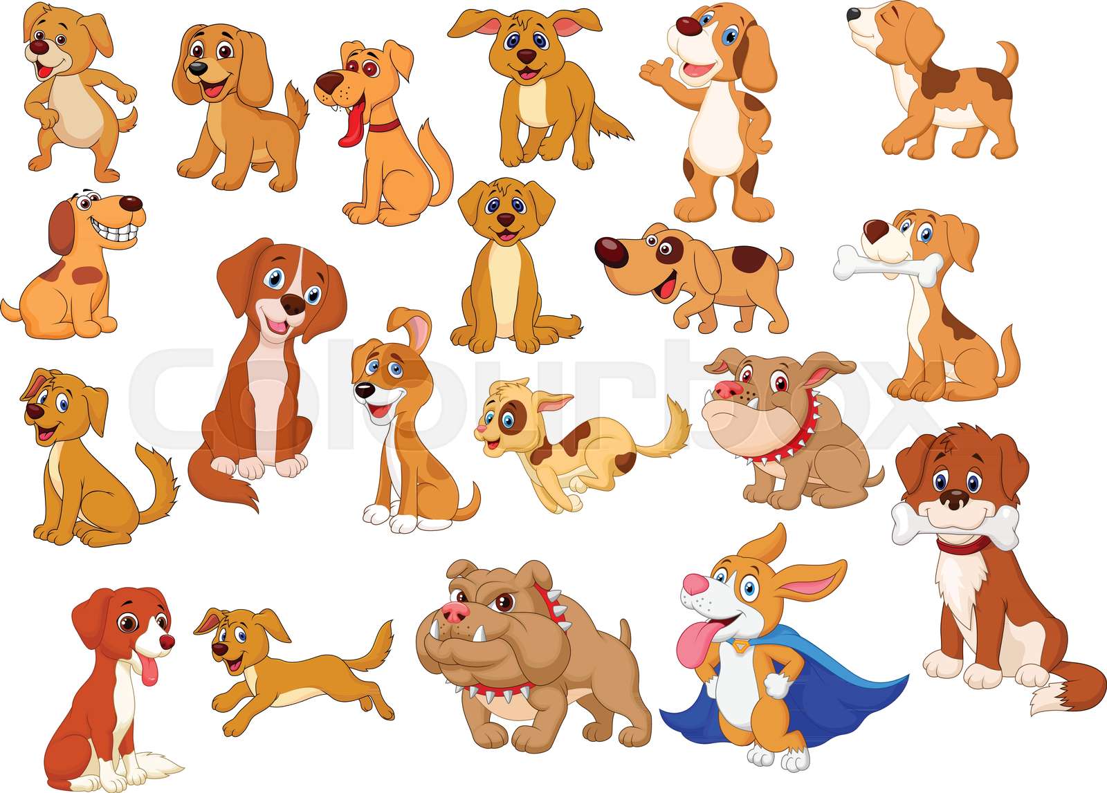 Cartoon dogs collection | Stock vector | Colourbox