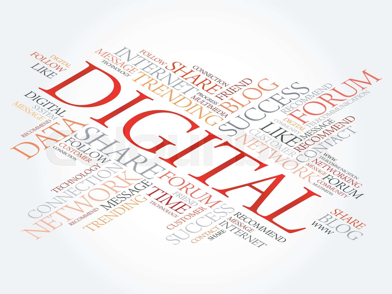 Digital word cloud | Stock vector | Colourbox