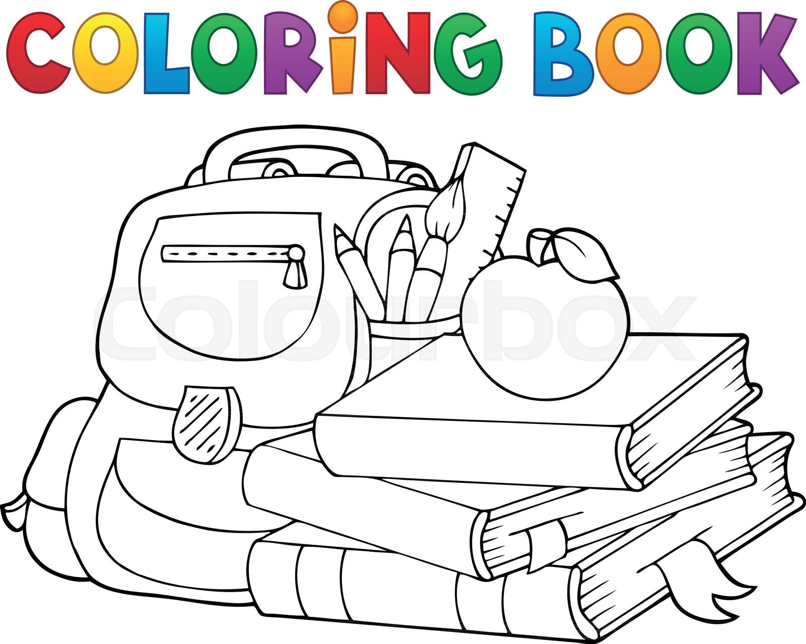 Coloring book school equipment 1 | Stock vector | Colourbox