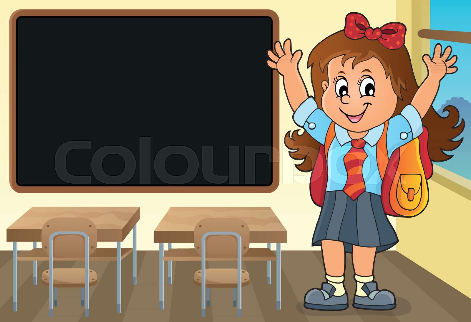 Happy pupil girl theme image 3 | Stock vector | Colourbox