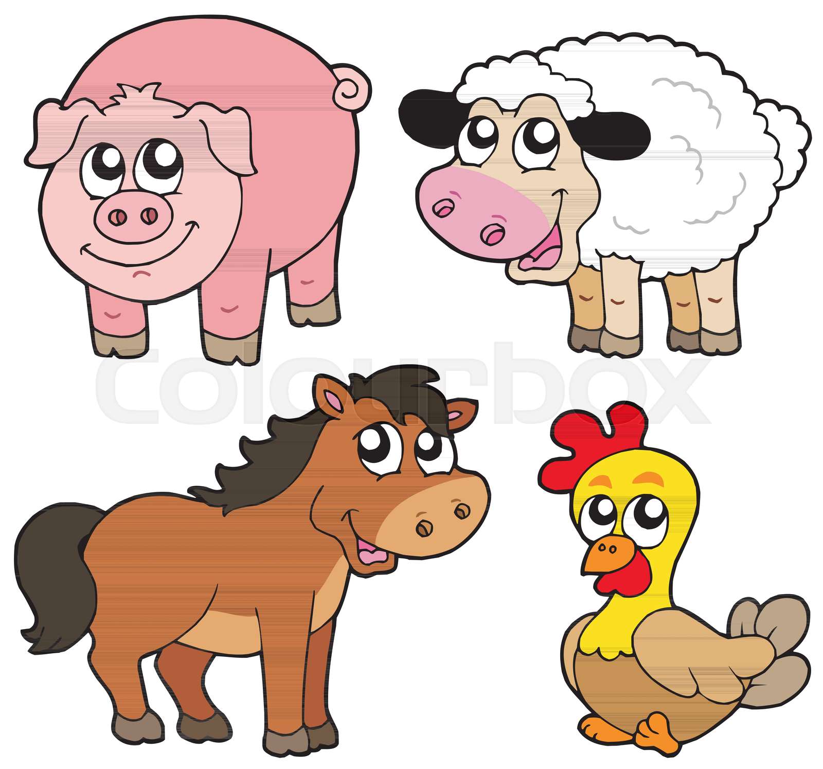 Cute country animals collection | Stock vector | Colourbox