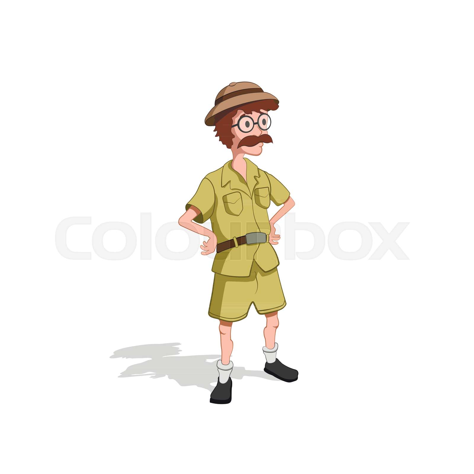 Professor in cartoon style. Image of hunter in isometric view. Drawing ...