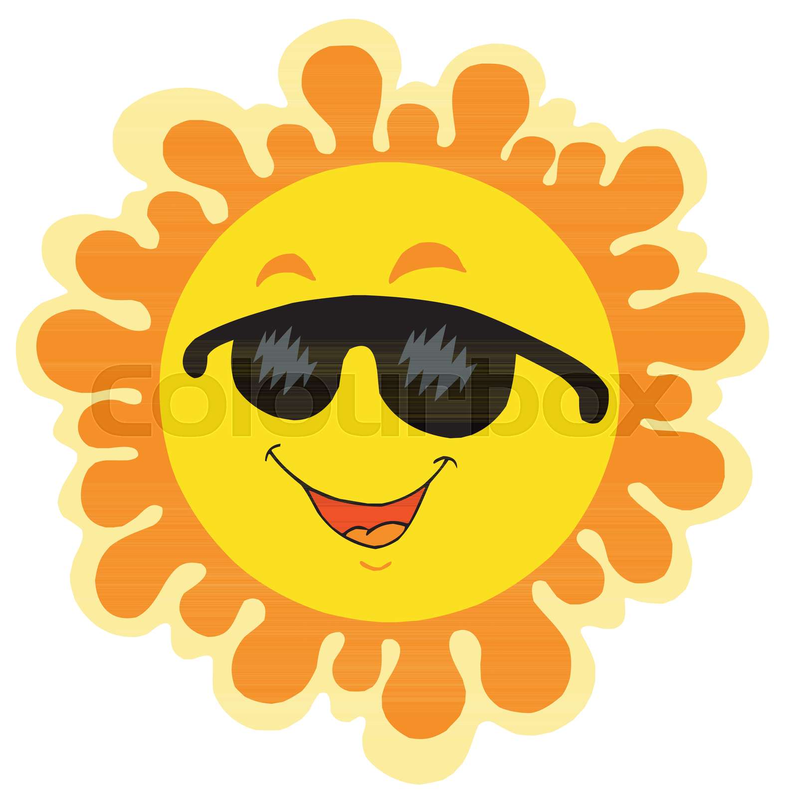 Funny Sun cartoon | Stock vector | Colourbox