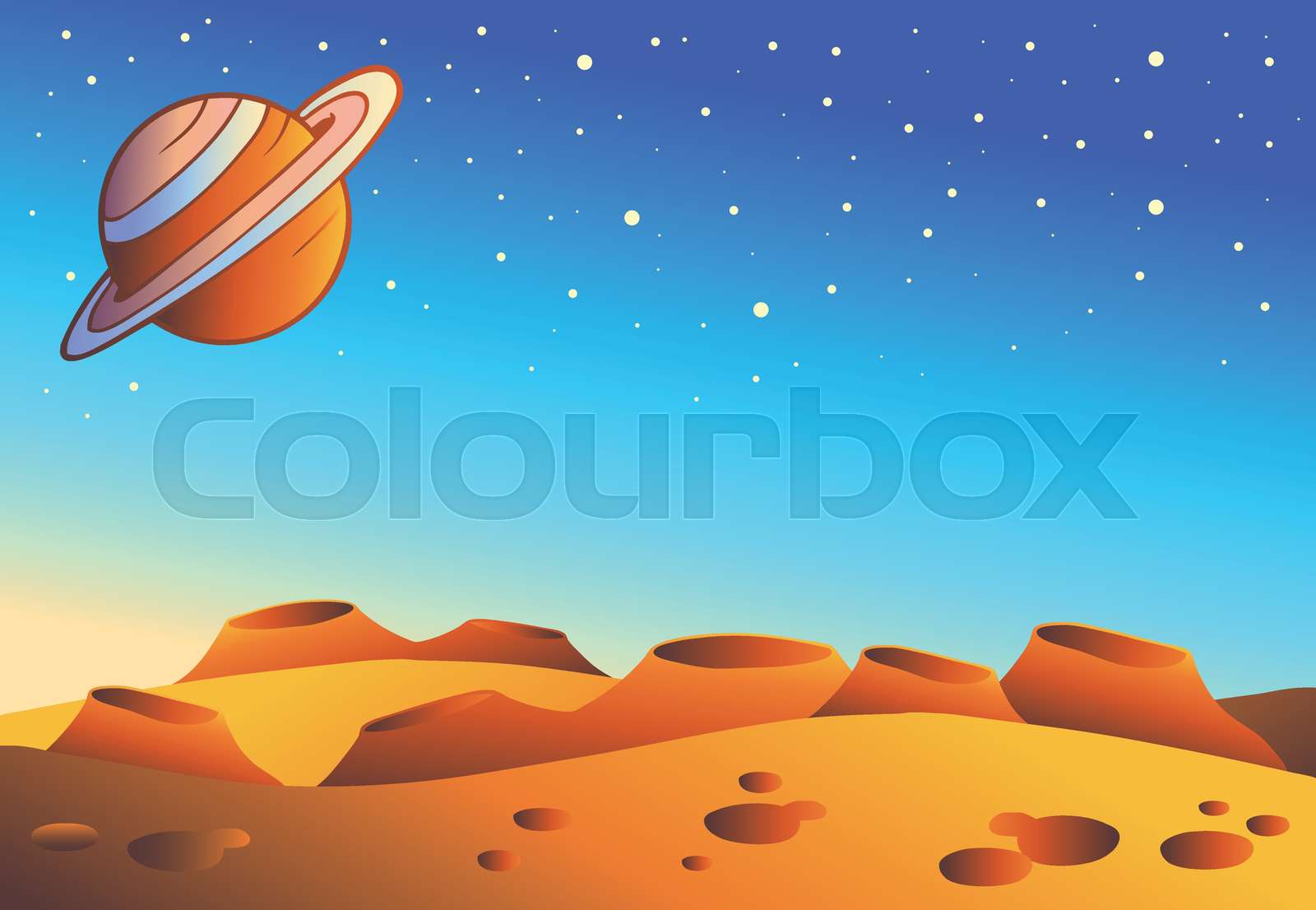 Cartoon red planet landscape | Stock vector | Colourbox