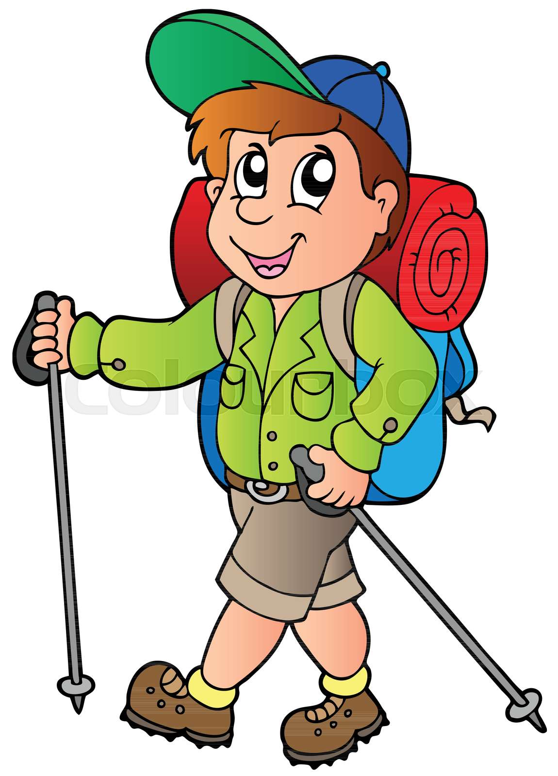 Cartoon hiker boy | Stock vector | Colourbox