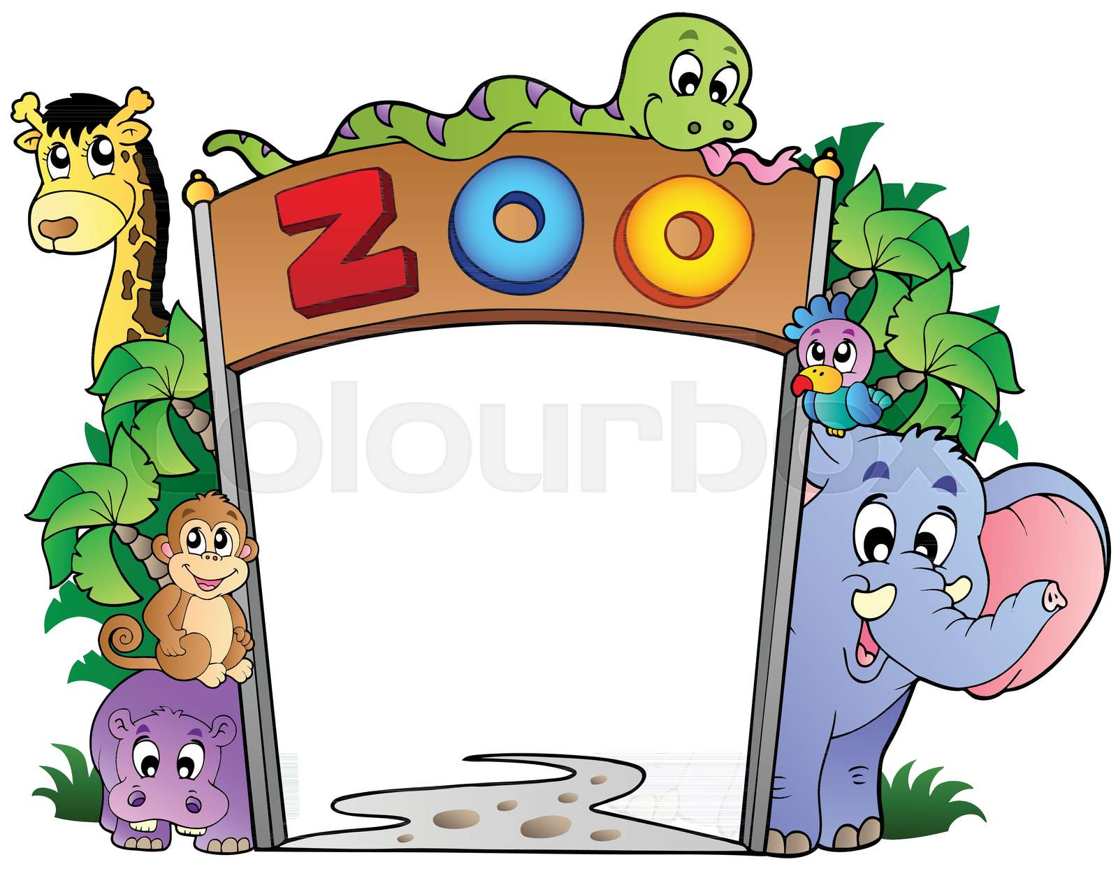 tierpark, malen, tiere | Stock-Vektor | Colourbox
