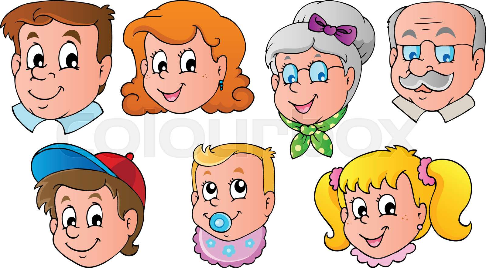 Family faces theme image 1 | Stock vector | Colourbox