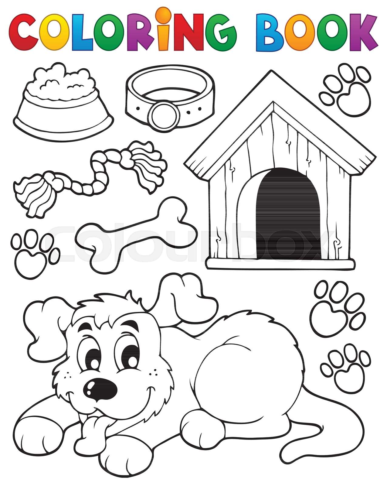 Coloring book dog theme 2 | Stock vector | Colourbox