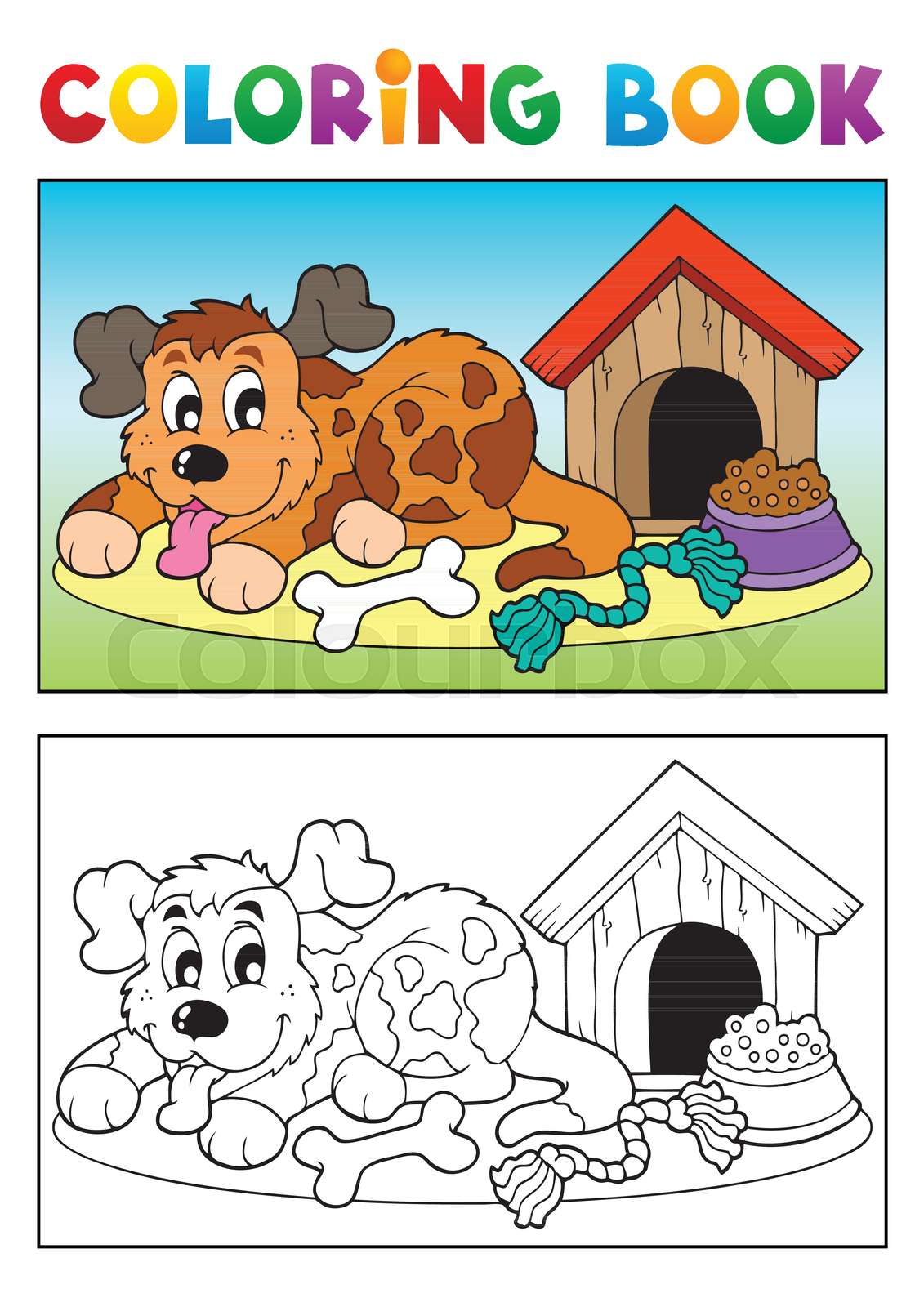 Coloring book dog theme 3 | Stock vector | Colourbox
