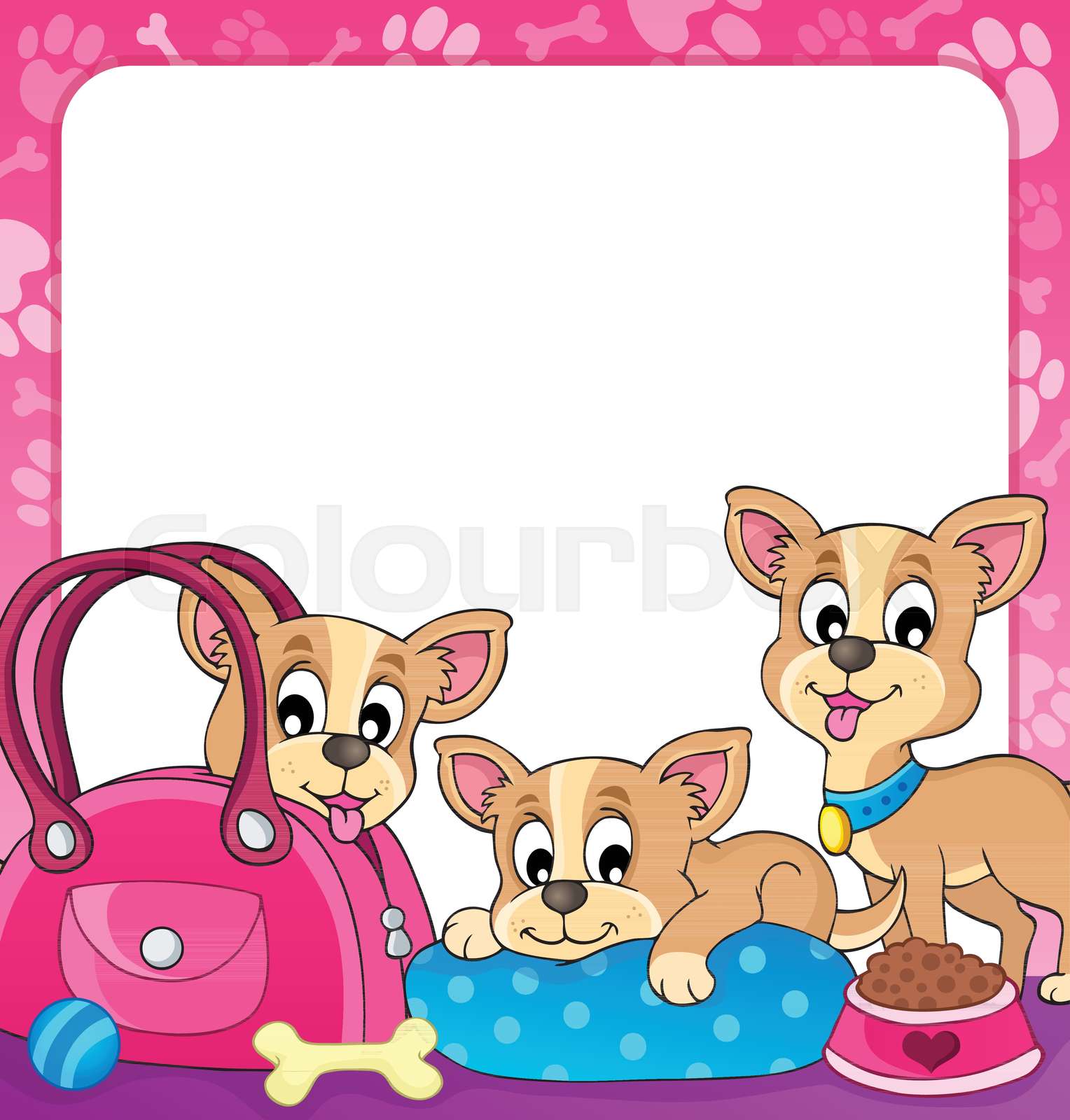 Frame with dog theme 3 | Stock vector | Colourbox